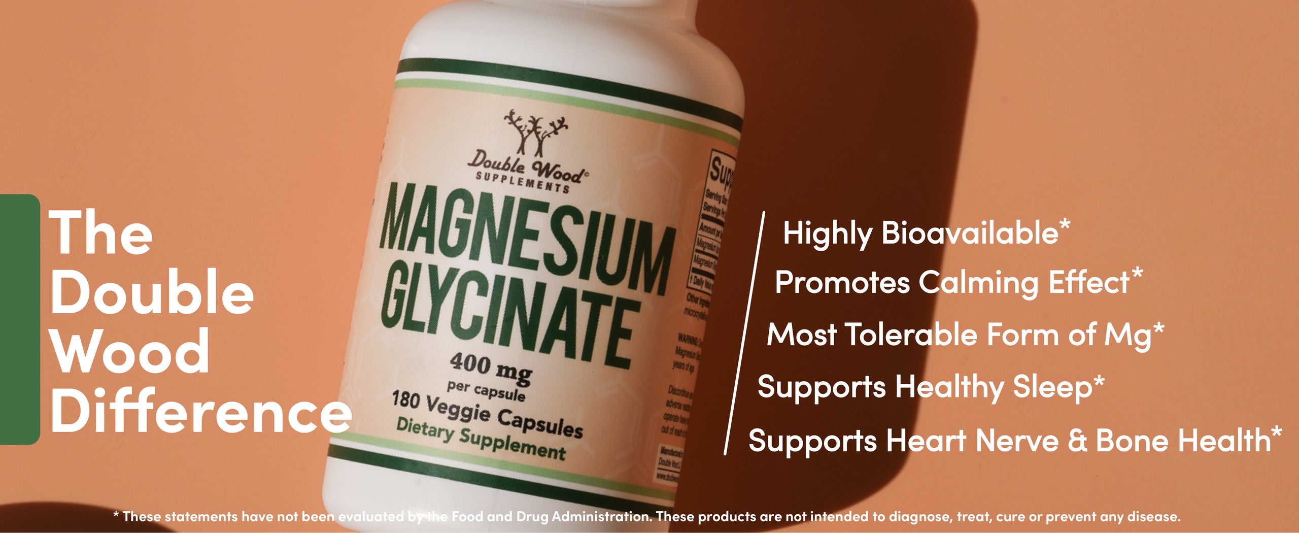Magnesium Glycinate Supplement (400mg) | Double Wood Supplements