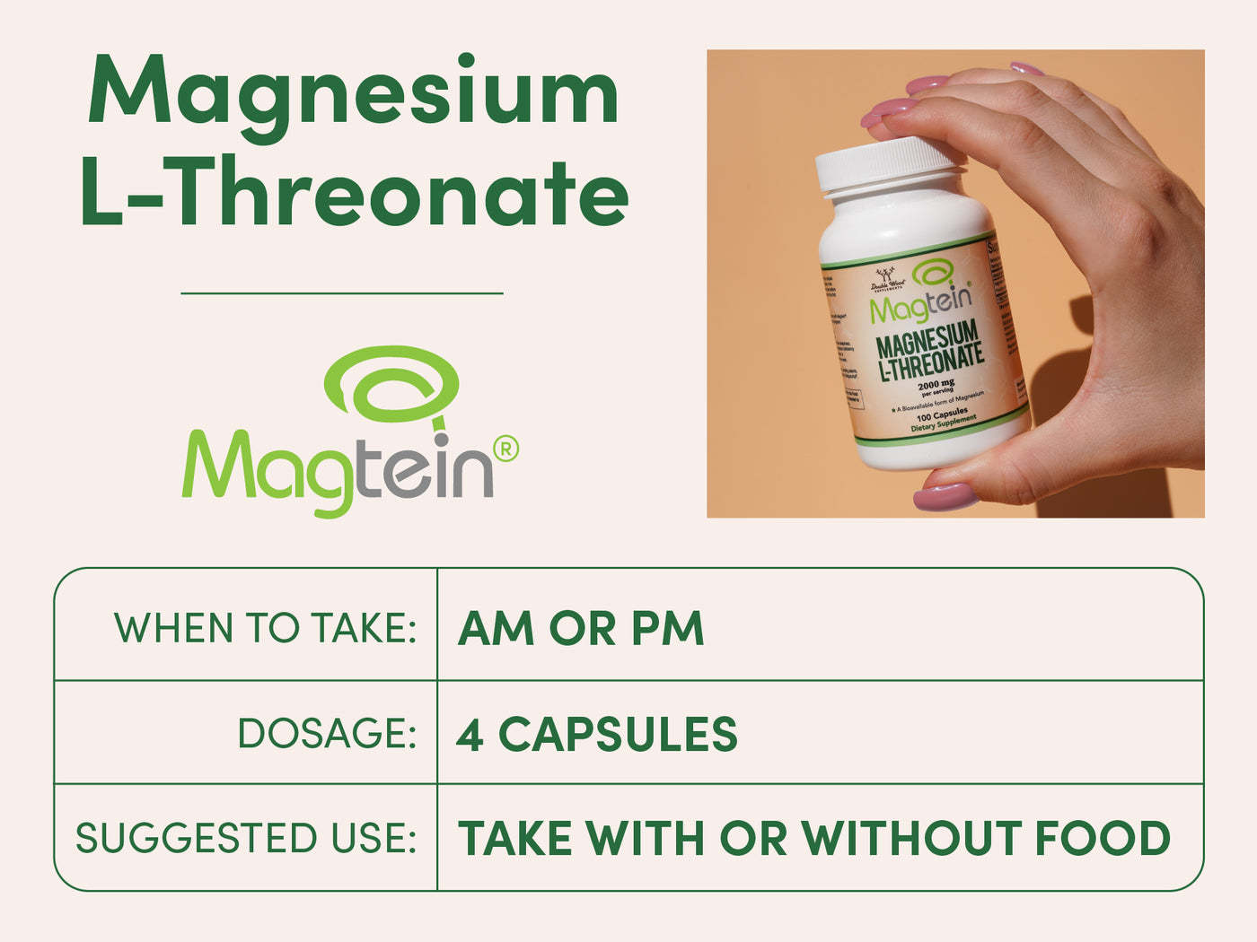 Magnesium L-Threonate (Magtein) Supplement | Double Wood Supplements
